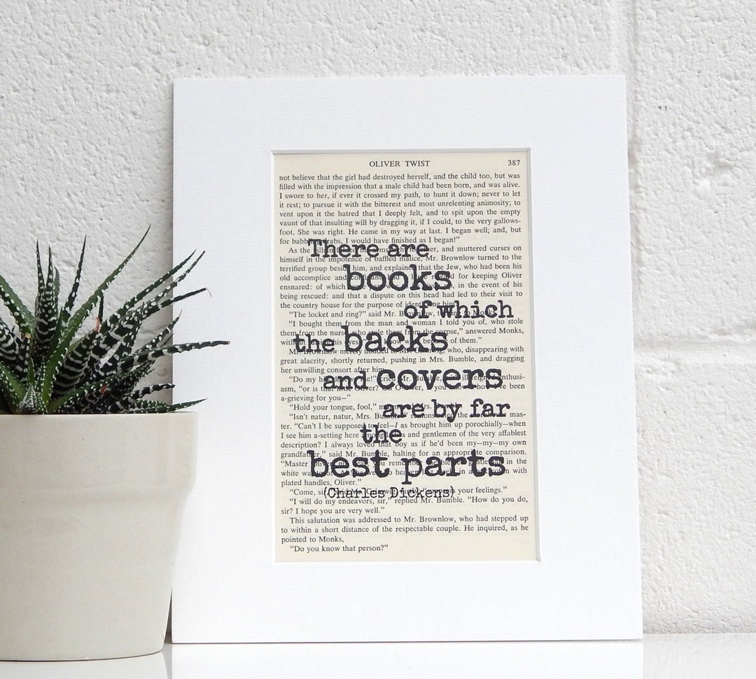 Famous Charles Dickens Vintage Book Page Quote Print, Oliver Twist ...