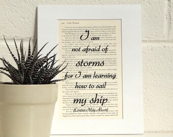 Inspirational Little Women Quote Print Real Vintage Book Page | Etsy