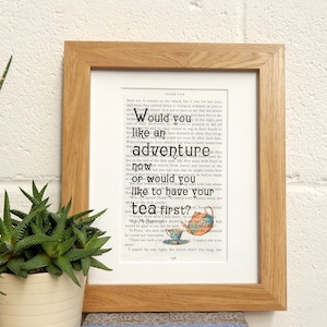 Vintage Peter Pan Quote Book Page Print, Children's Classic Literature ...