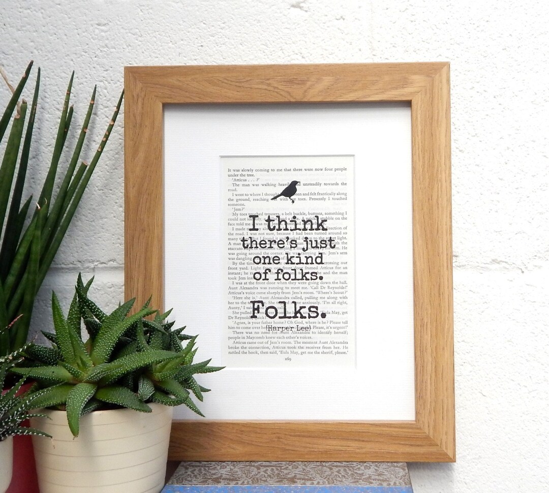 To Kill a Mockingbird Book Page Quote Print, Classic American ...
