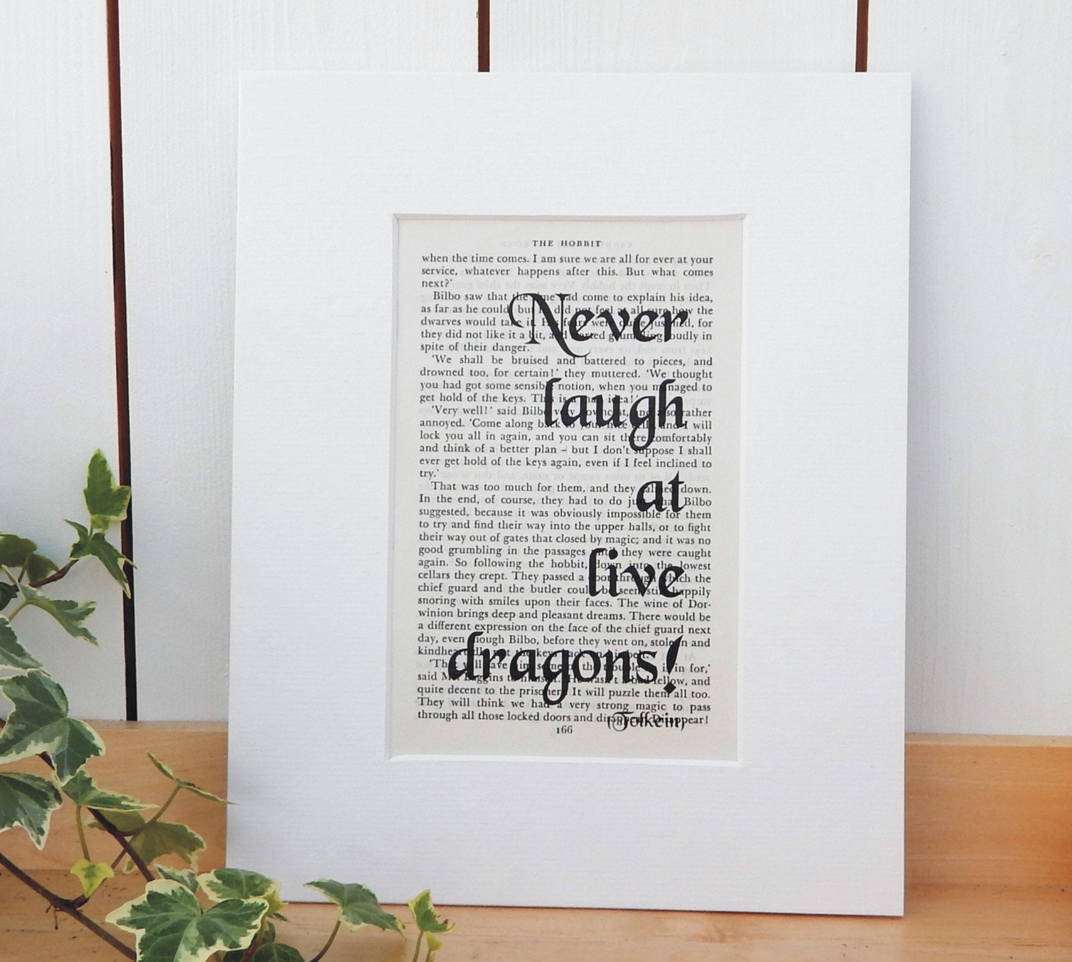 Funny Hobbit Quote Print Tolkein Vintage Book Page Art Print | Etsy