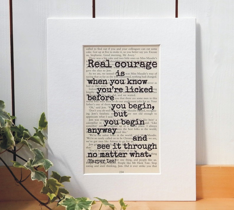 To Kill a Mockingbird Book Page Quote Print, Classic American ...