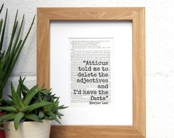 To Kill a Mockingbird Book Page Quote Print Classic American | Etsy