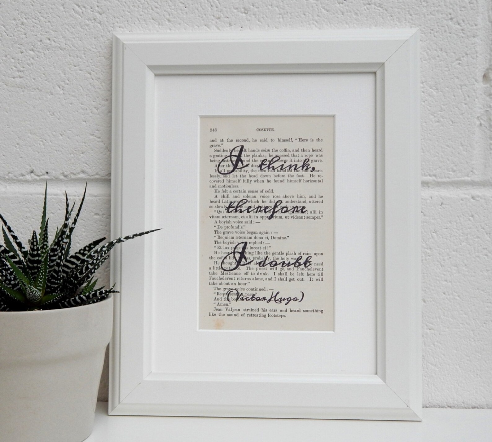Inspirational Victor Hugo Vintage Book Page Quote Print, Les Miserables ...