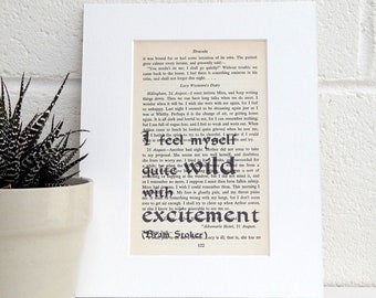 Bram Stoker Vintage Book Page Quote Print Dracula Quote Wall | Etsy UK