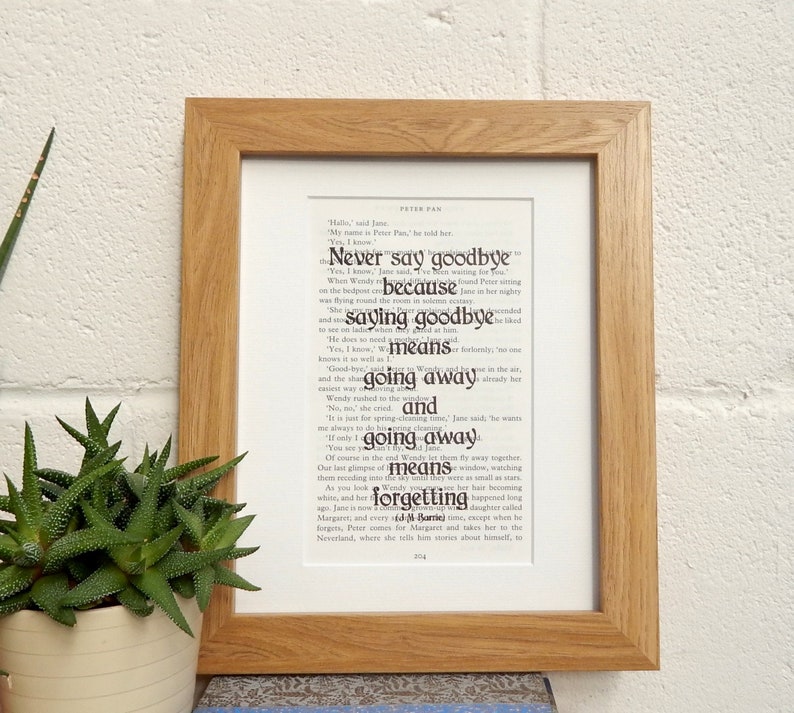 Vintage Peter Pan Quote Book Page Print Children's - Etsy