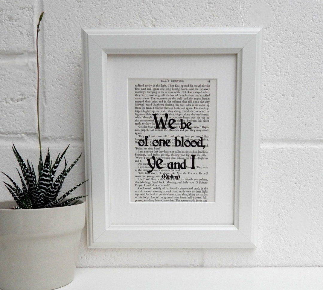 Rudyard Kipling Jungle Books Art Print - Vintage Book Print - Literary ...