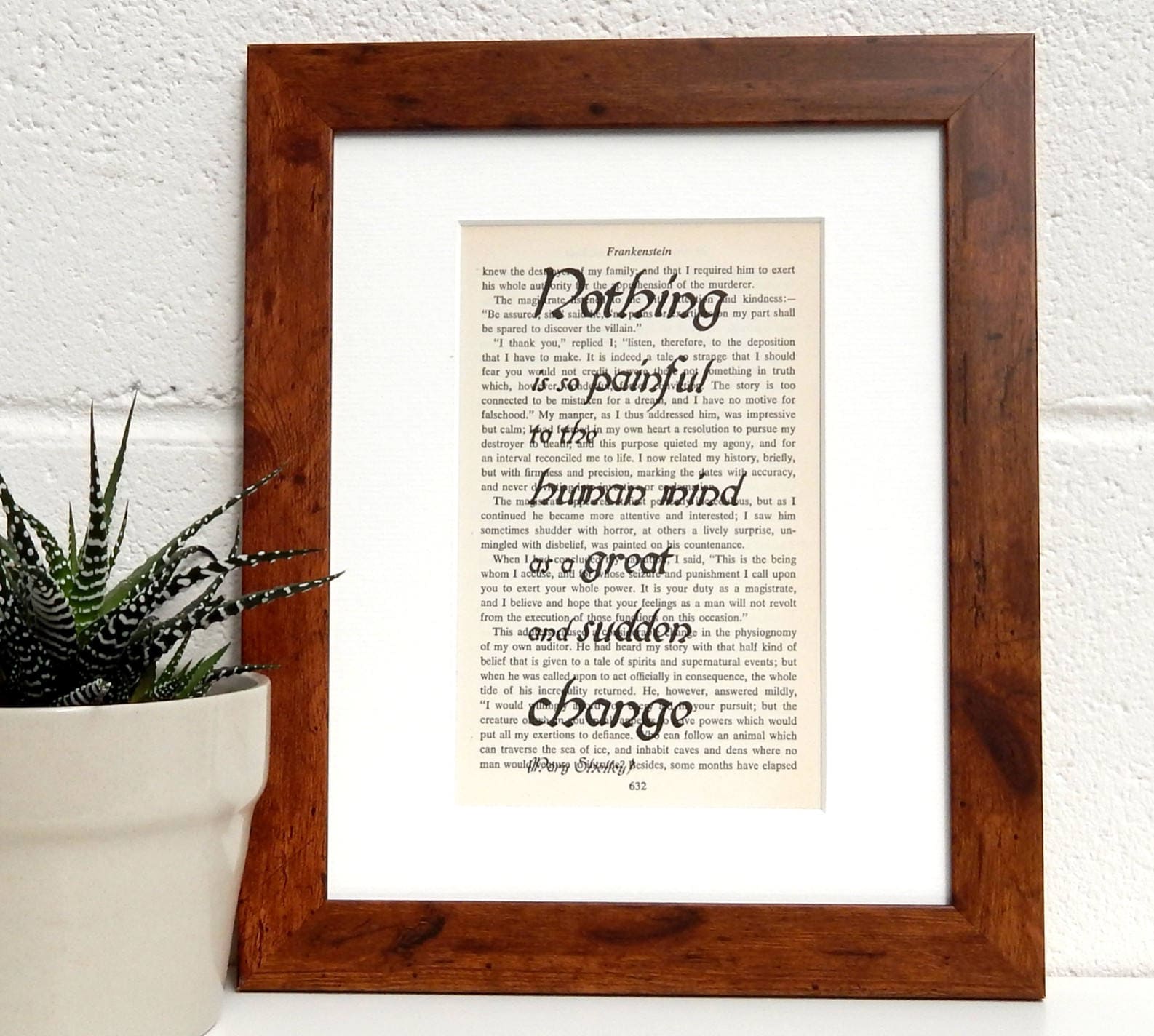 Vintage Gothic Literature Frankenstein Book Page Quote Print | Etsy