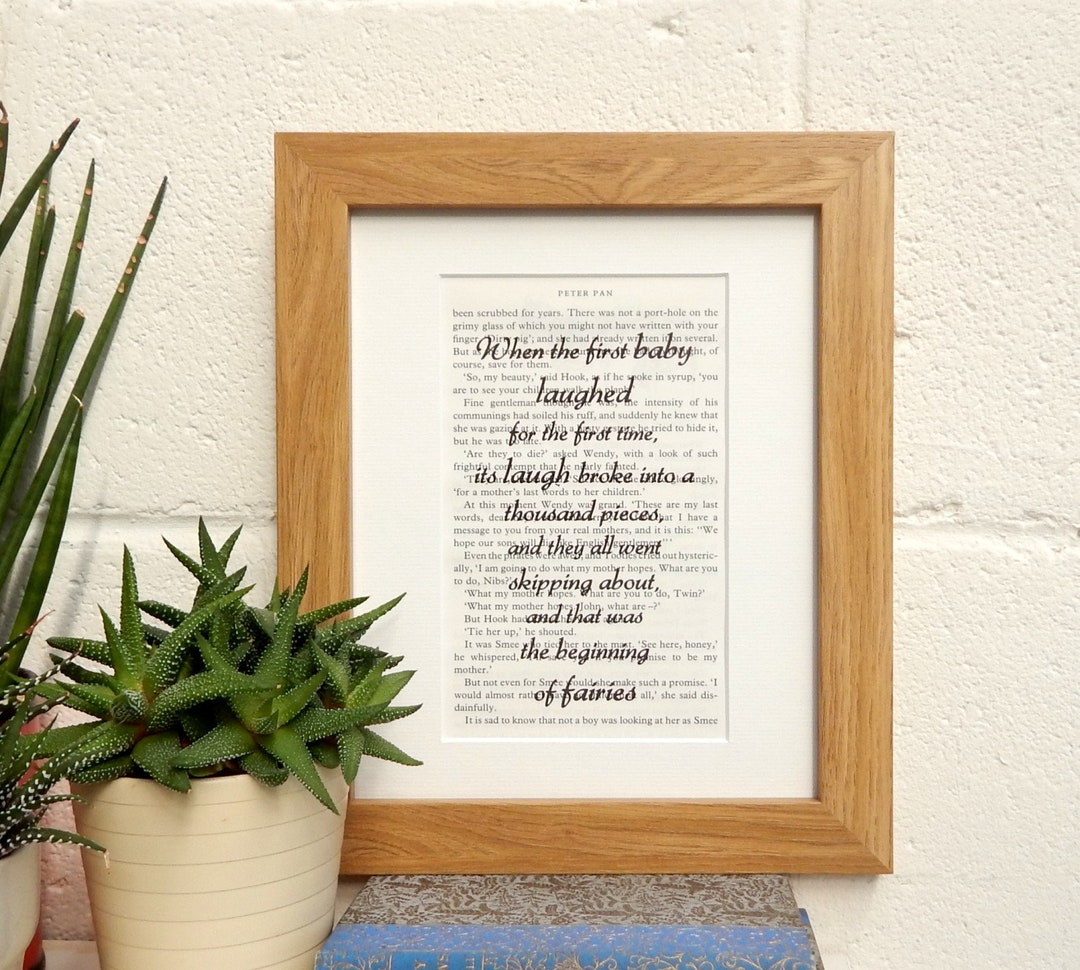 Vintage Peter Pan Quote Book Page Print, Children's Classic Literature ...