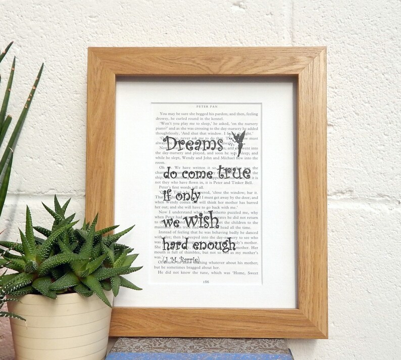 Vintage Peter Pan Quote Book Page Print Children's - Etsy
