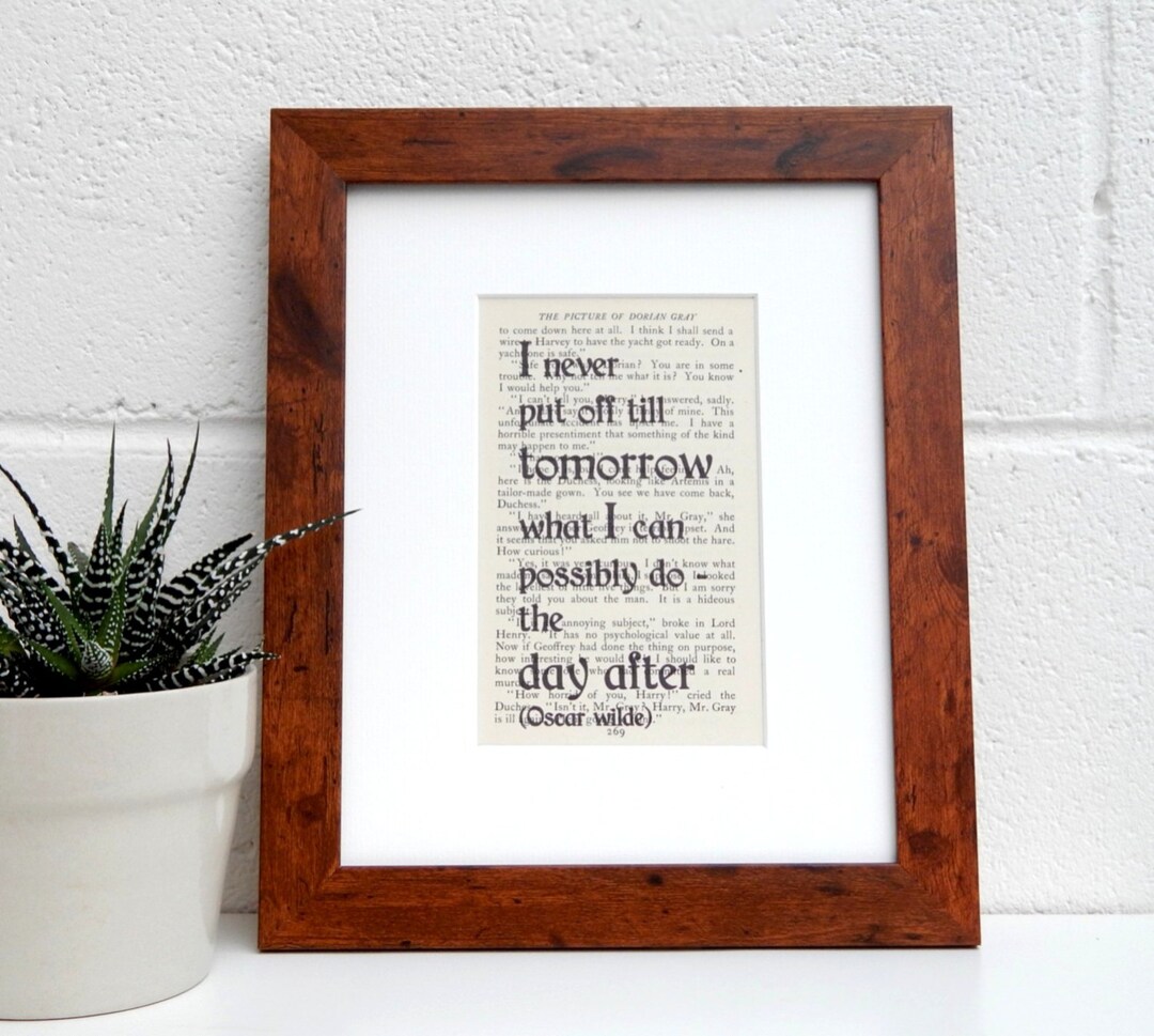 Amusing Oscar Wilde Vintage Book Page Quote Print, Book Lover Gift ...