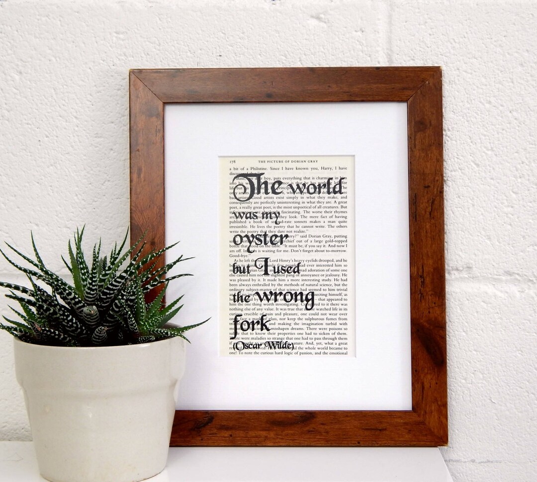 Oscar Wilde Witty Vintage Book Quote Print, Literary Decor, Book Lover ...
