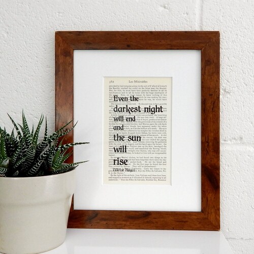 Victor Hugo Quote Les Misérables Quotes Les Misérables Poster | Etsy