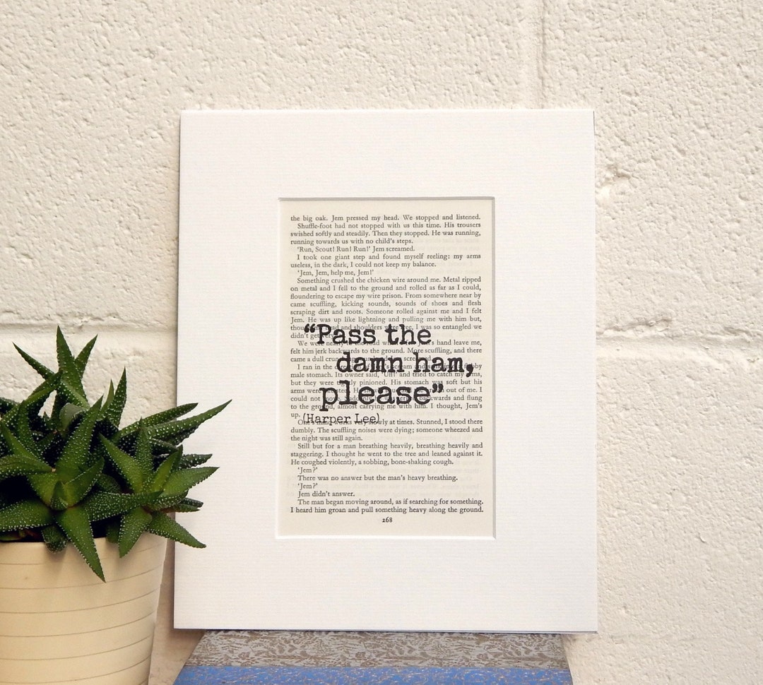 To Kill a Mockingbird Book Page Quote Print, Classic American ...