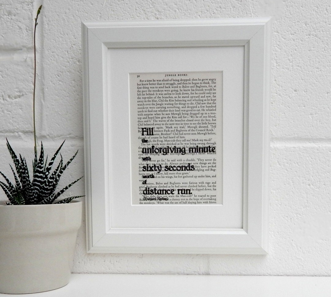 Rudyard Kipling Quote - Vintage Book Print - IF - Literary Art Print ...