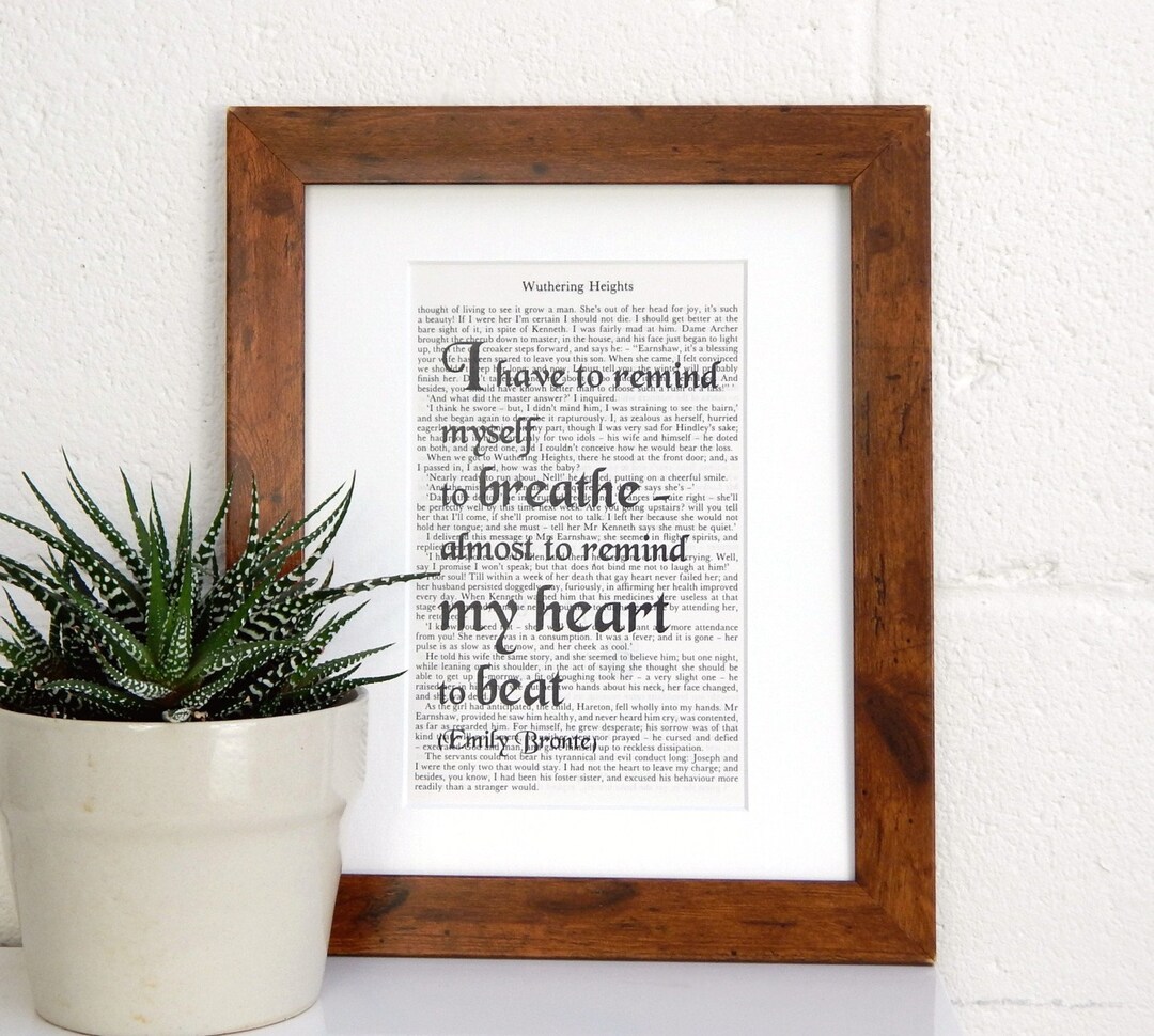 Emily Bronte Print, Wuthering Heights Vintage Book Quote Print ...