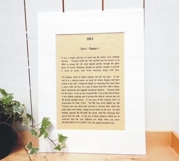 1984 Opening Paragraphs Print Famous Literary Quotes George | Etsy