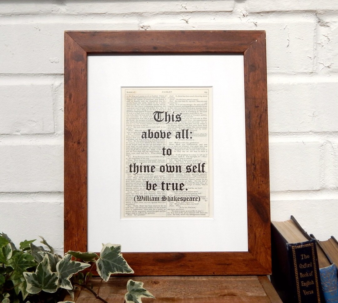 Shakespeare Quote, to Thine Own Self Be True, Hamlet Quote, Antique ...