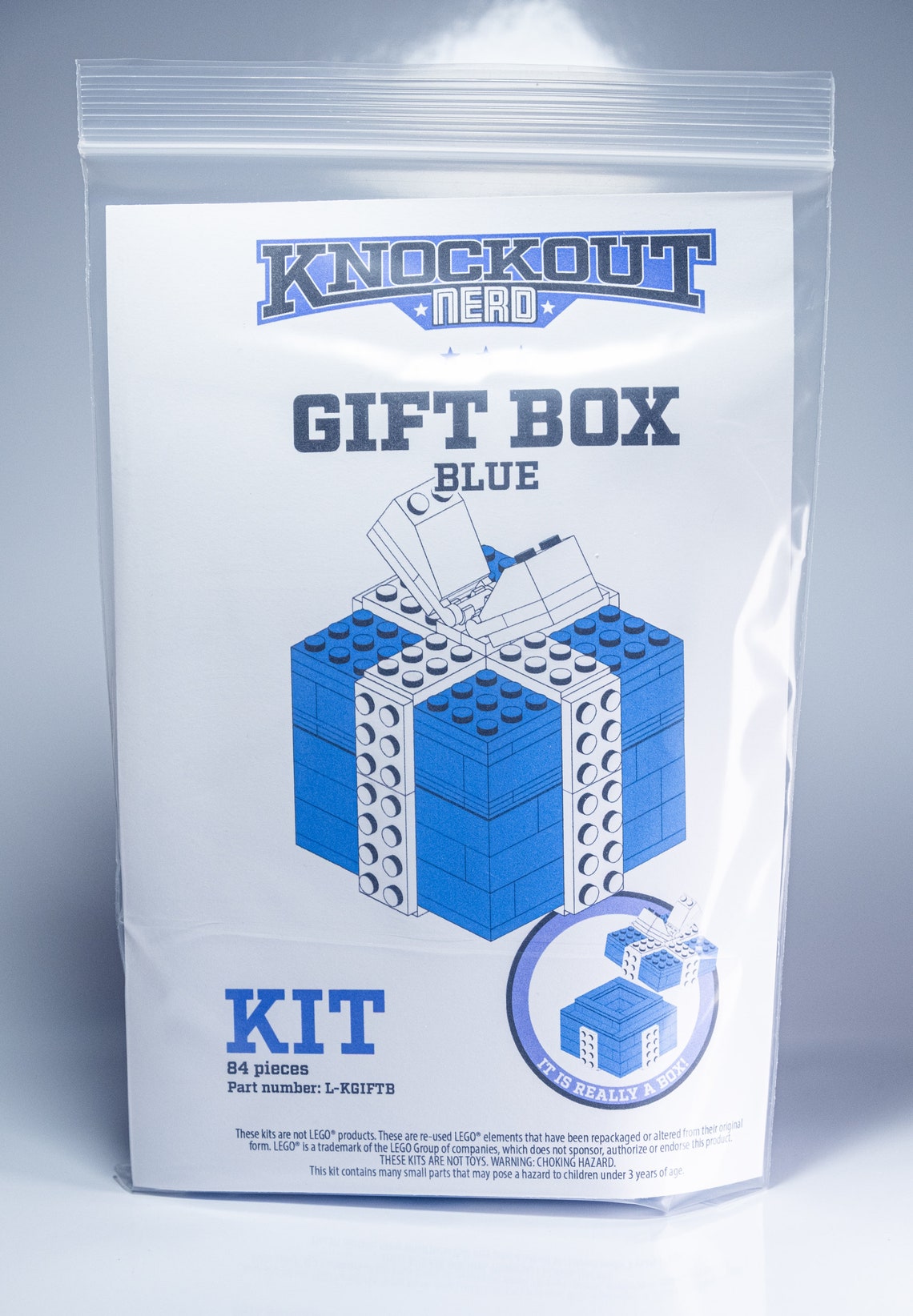 Blue Gift Box it Opens Brick Kit Bricks and Full Color - Etsy