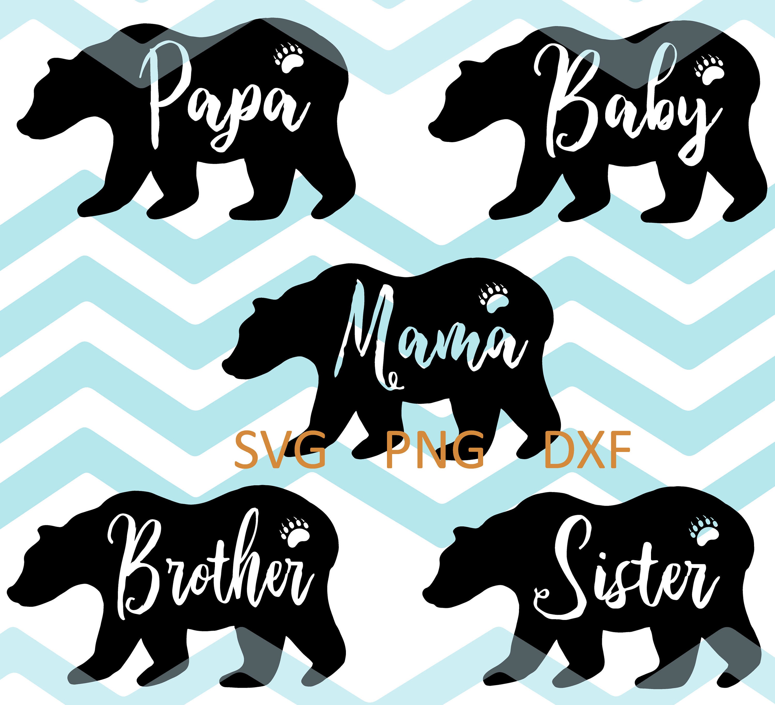 Familia del oso oso SVG calcomanía oso de mamá oso bebé | Etsy