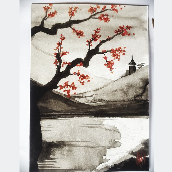 Zen Ink Painting - Etsy