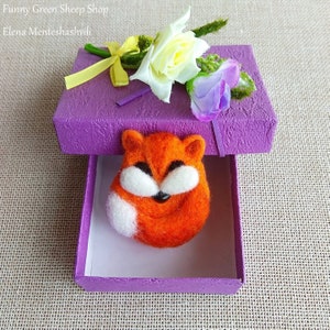 Red Fox, Needle Felted Brooch, Cute Miniature Fox Gift, Autumn Gift for ...