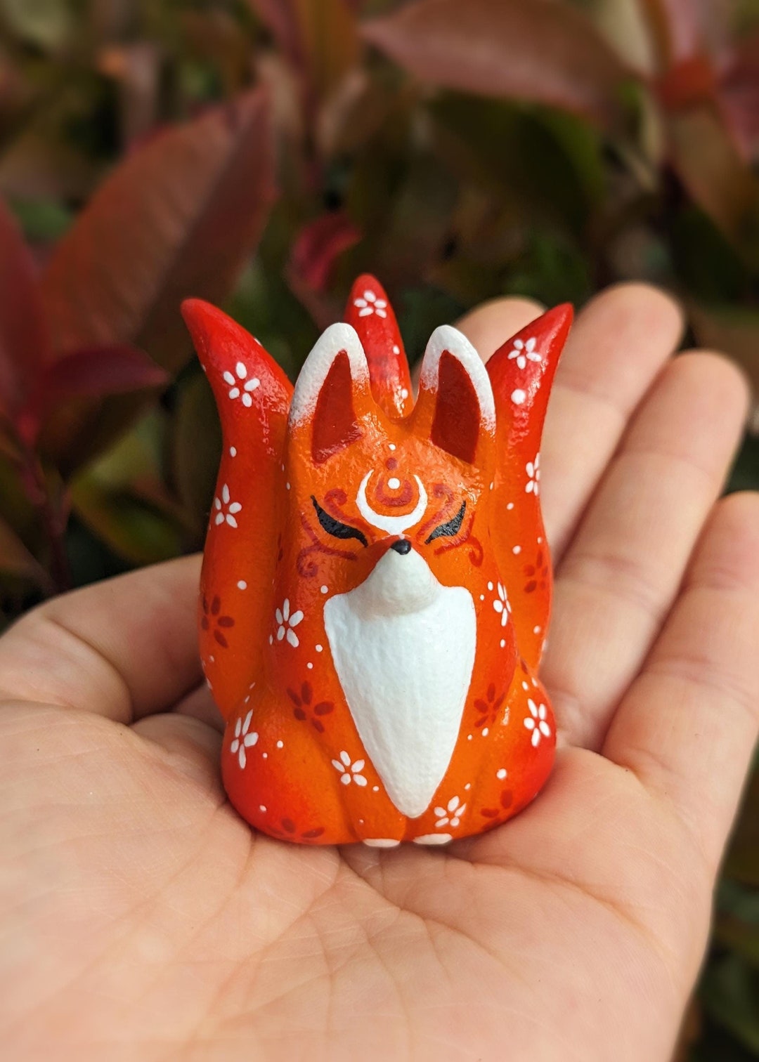 Three Tailed Fox Figurine, Fox Sculpture, Unique Gifts, Clay Fox ...