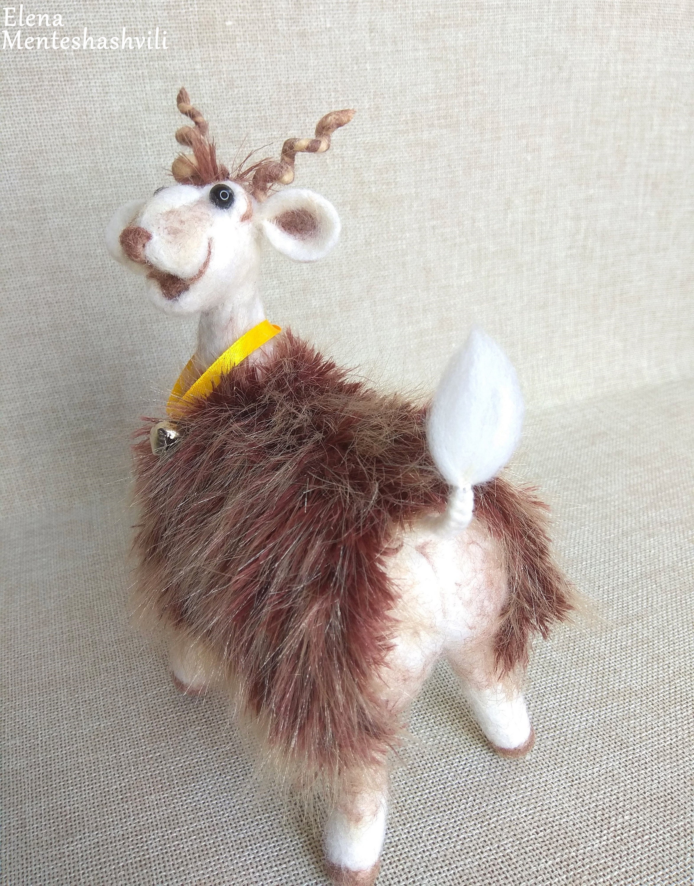 Funny Goat Needle Felted Animal Toy With Horns Gift for Goat - Etsy