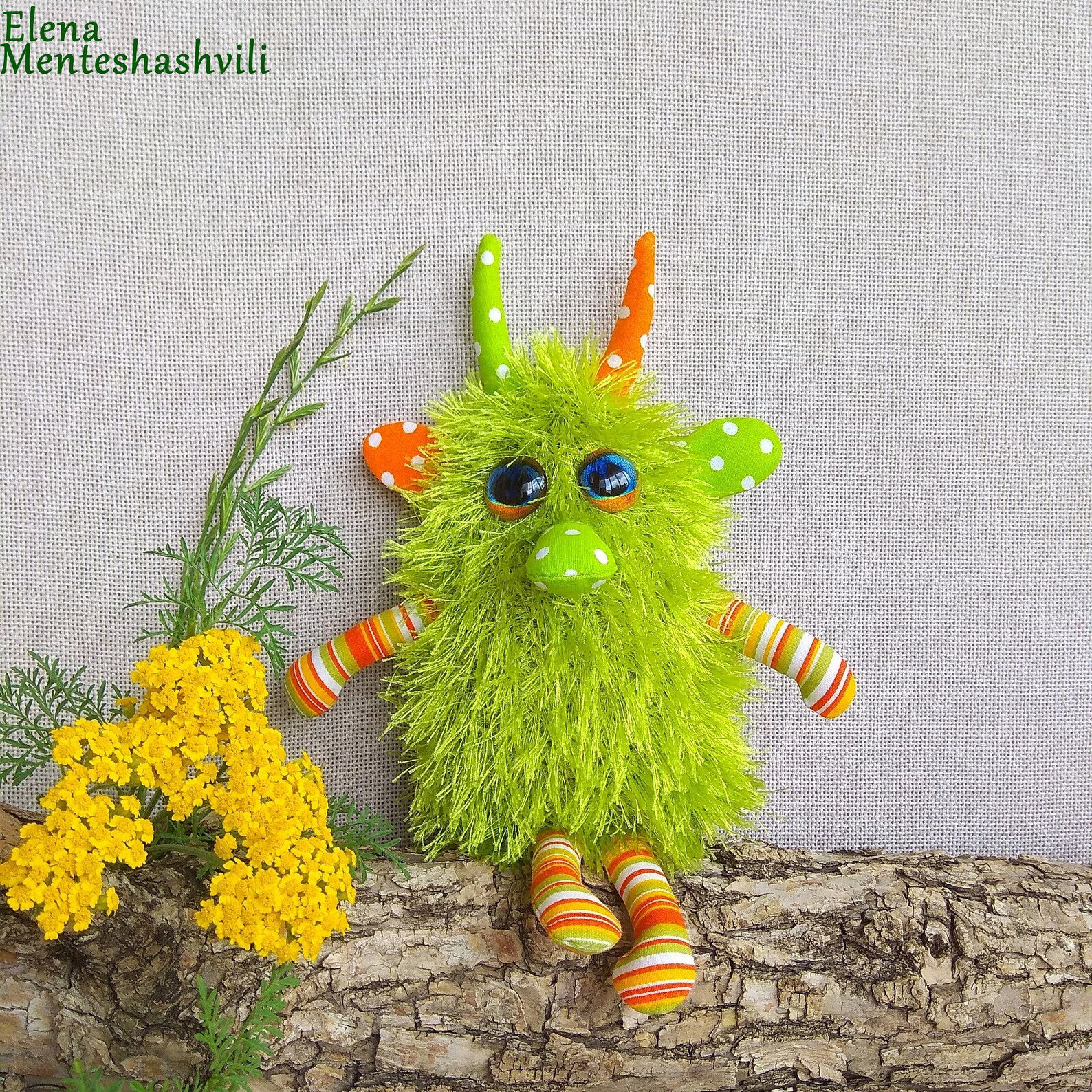 Green Forest Furry Monster, Friendly Plush Monster Toy , Cute Worry ...