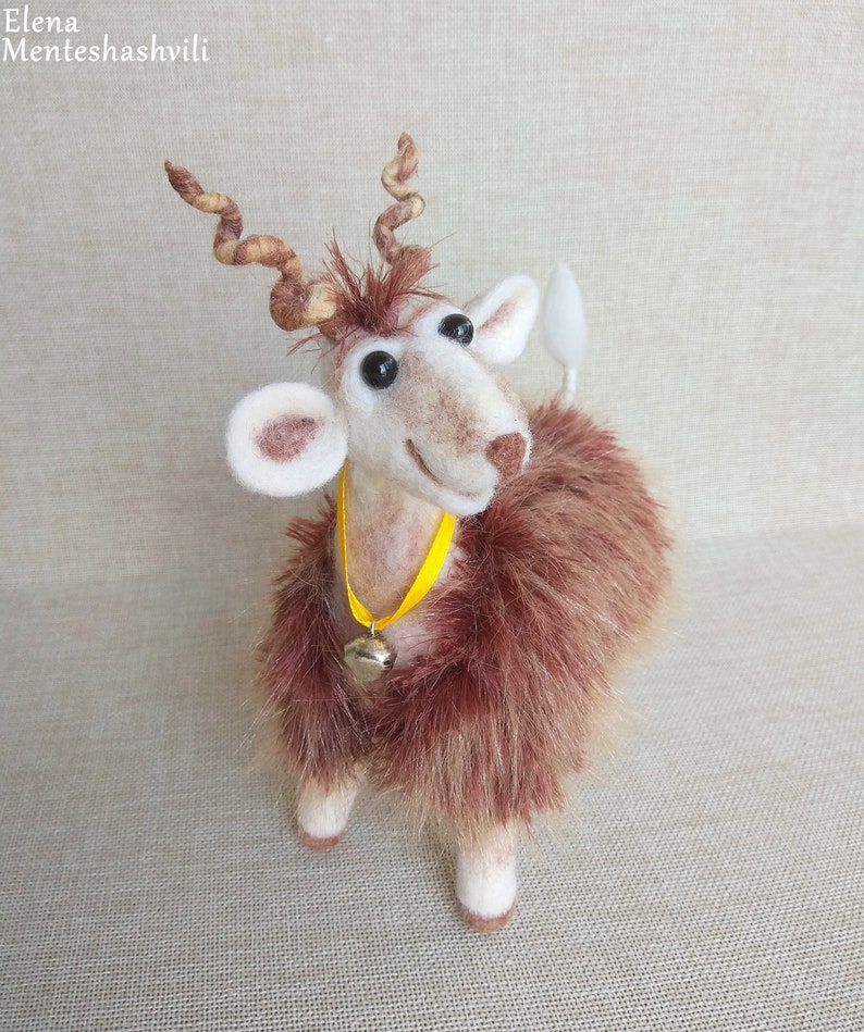 Funny Goat Needle Felted Animal Toy With Horns Gift for Goat - Etsy