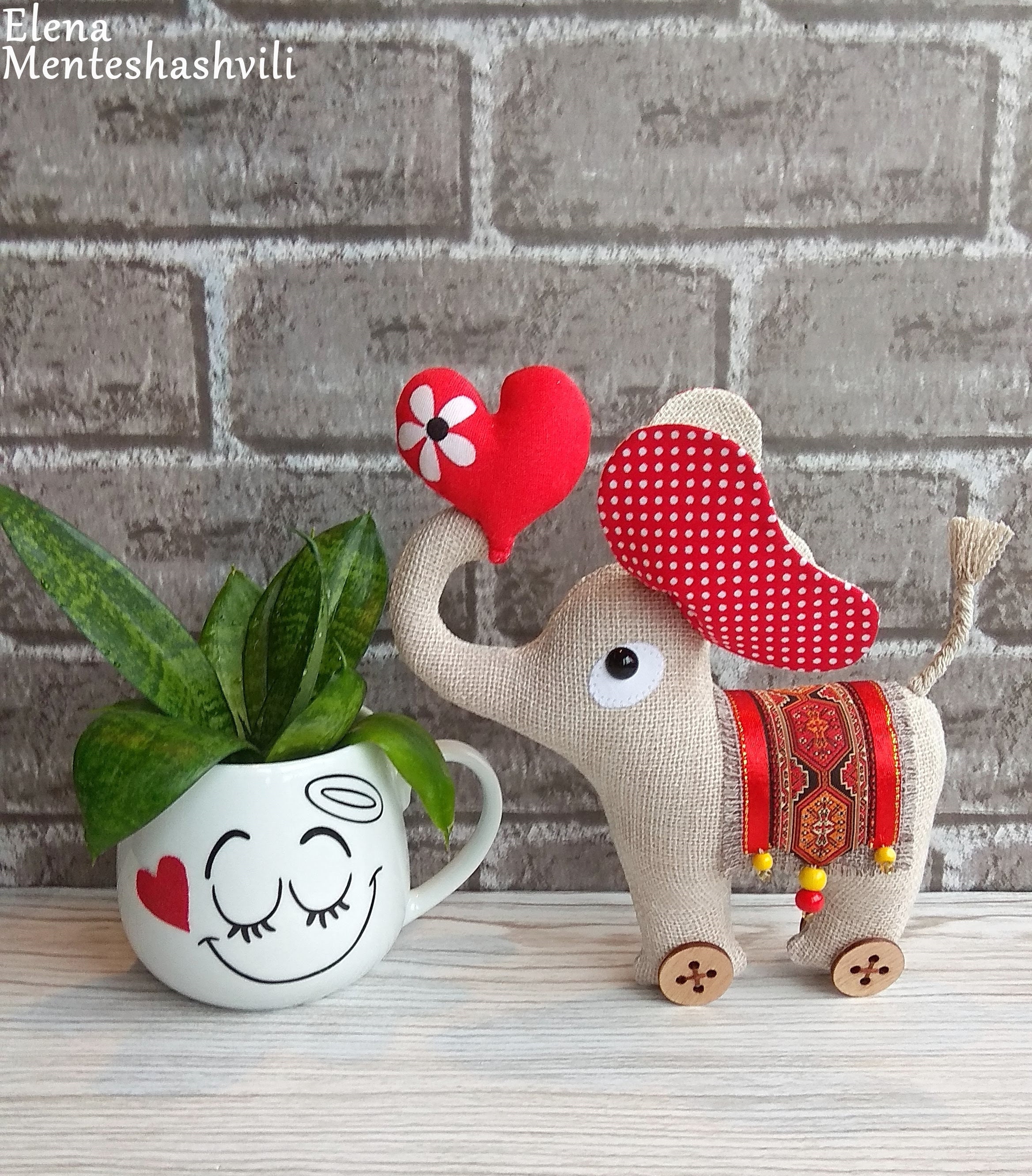 Valentine's Day Elephant Toy With Heart, Romantic Gift Girlfriend ...