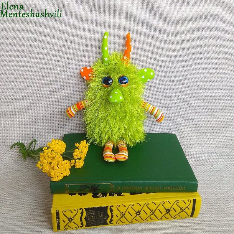 Green Forest Furry Monster, Friendly Plush Monster Toy , Cute Worry ...