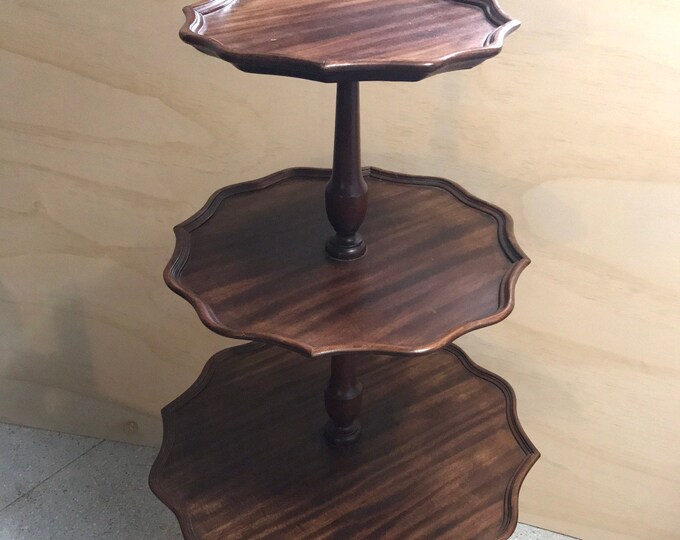 Three Tier Table, Triple Tier Pie Table With Duncan Phyfe Style Feet ...