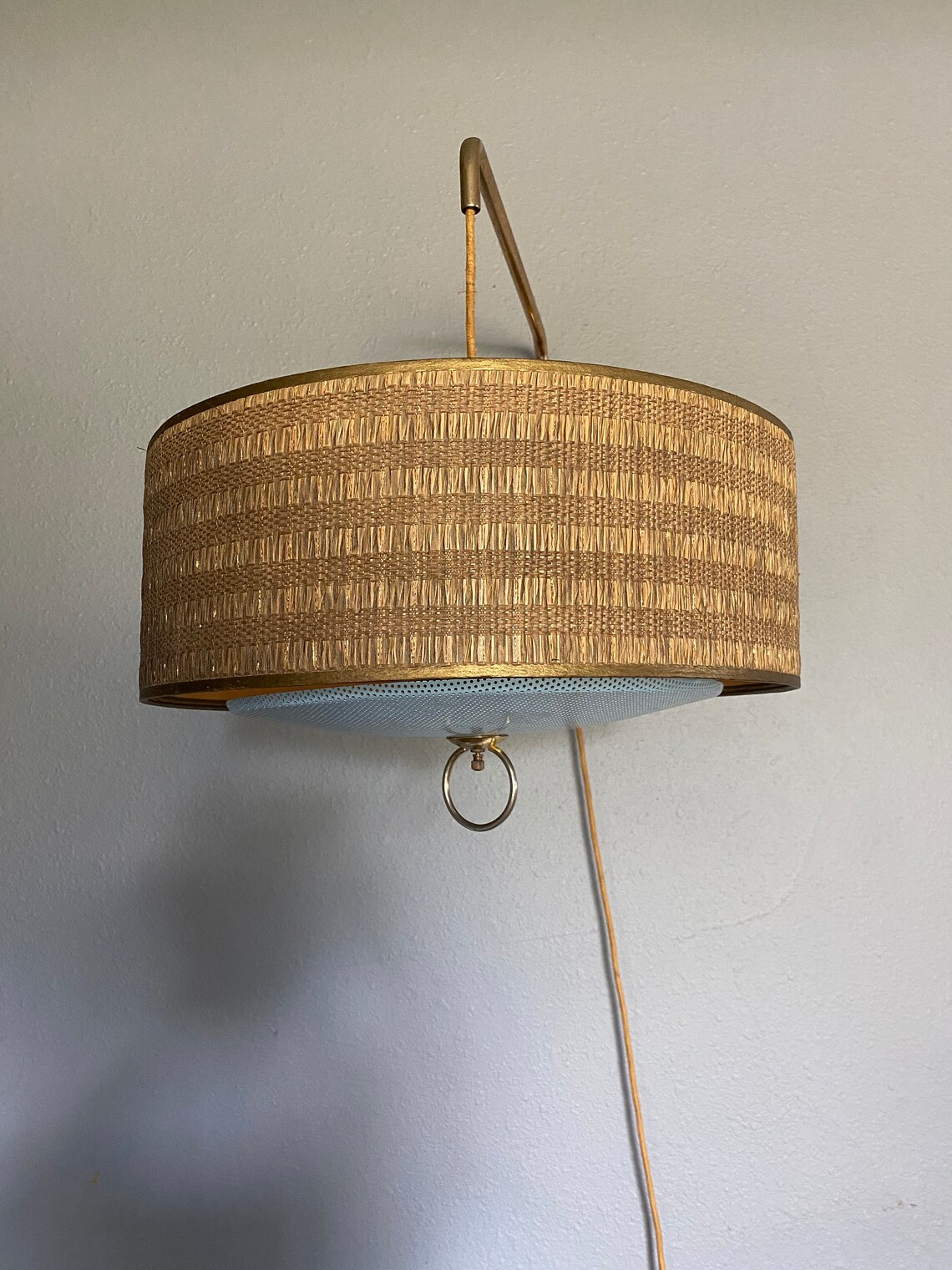 MCM Counterweight Hanging Lamp Mid Century Modern Drum Light - Etsy