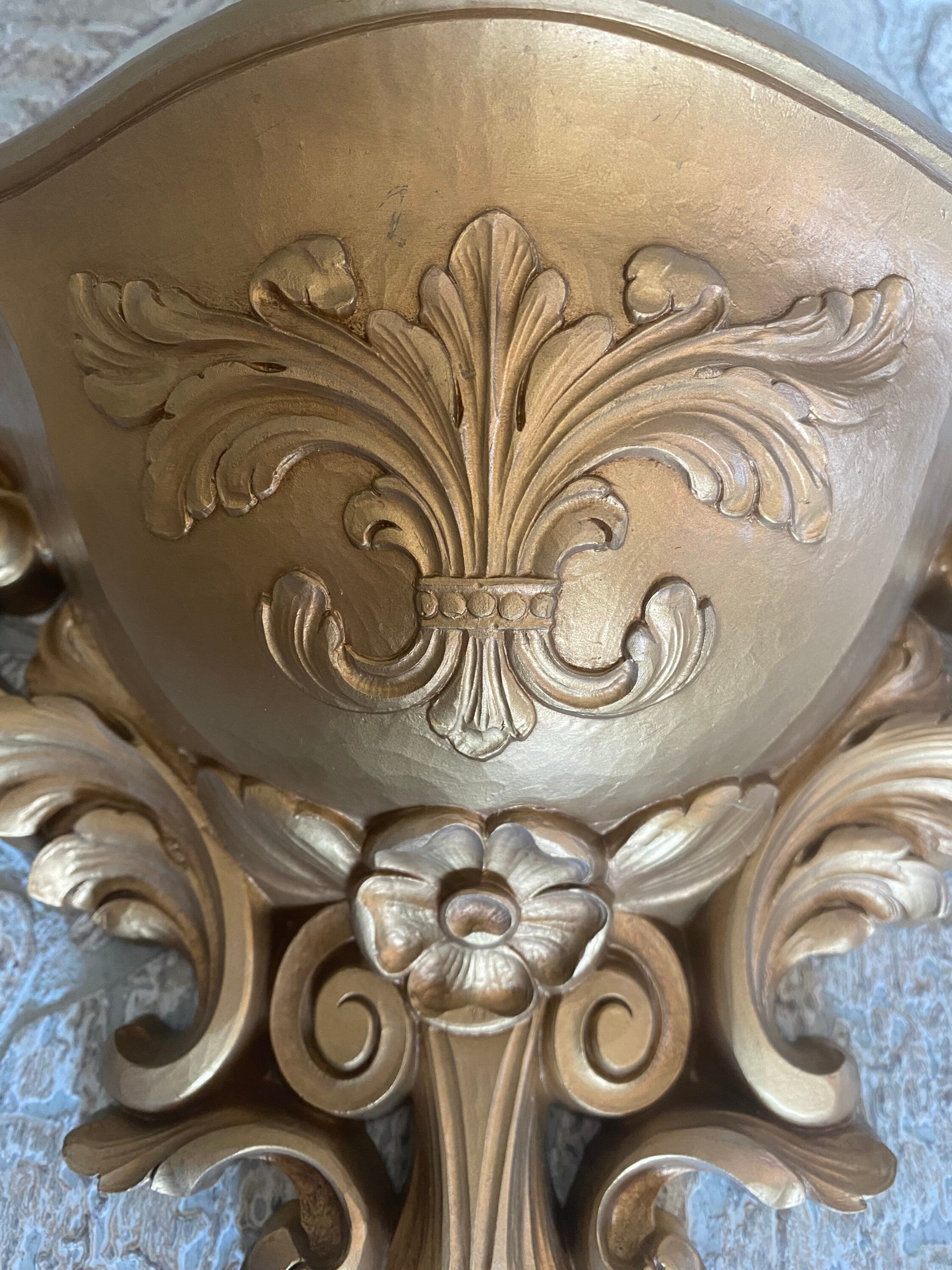 Vintage Homco Wall Sconces/ Vintage Gold Molded Plastic Pocket Sconce ...