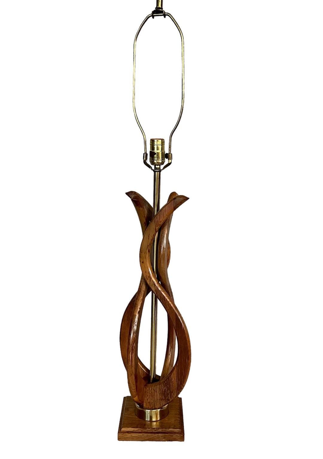 Walnut Sculptured Table Lamp: Mid Century Modern Adrian Pearsall Style ...