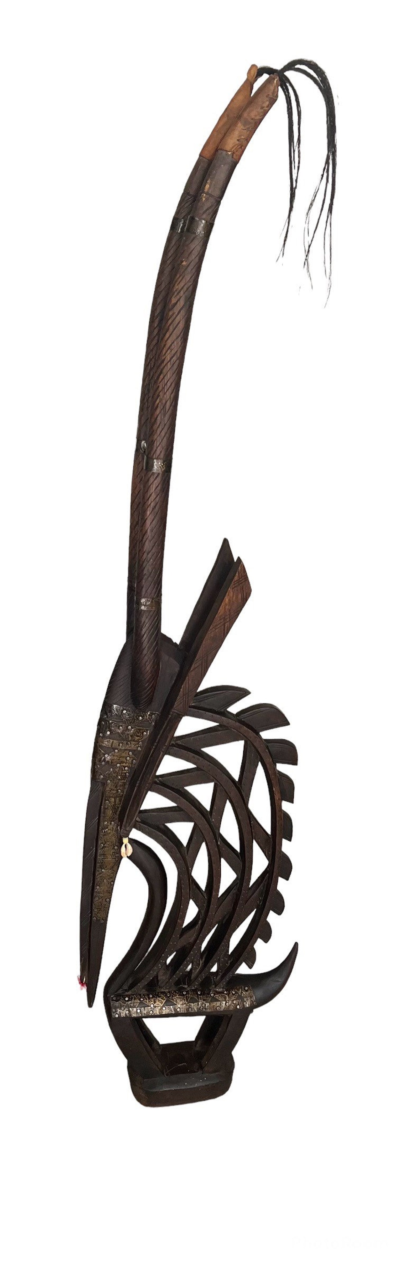 African Chiwara / Bambara Figure Headdress / Tribal Sculpture - Etsy