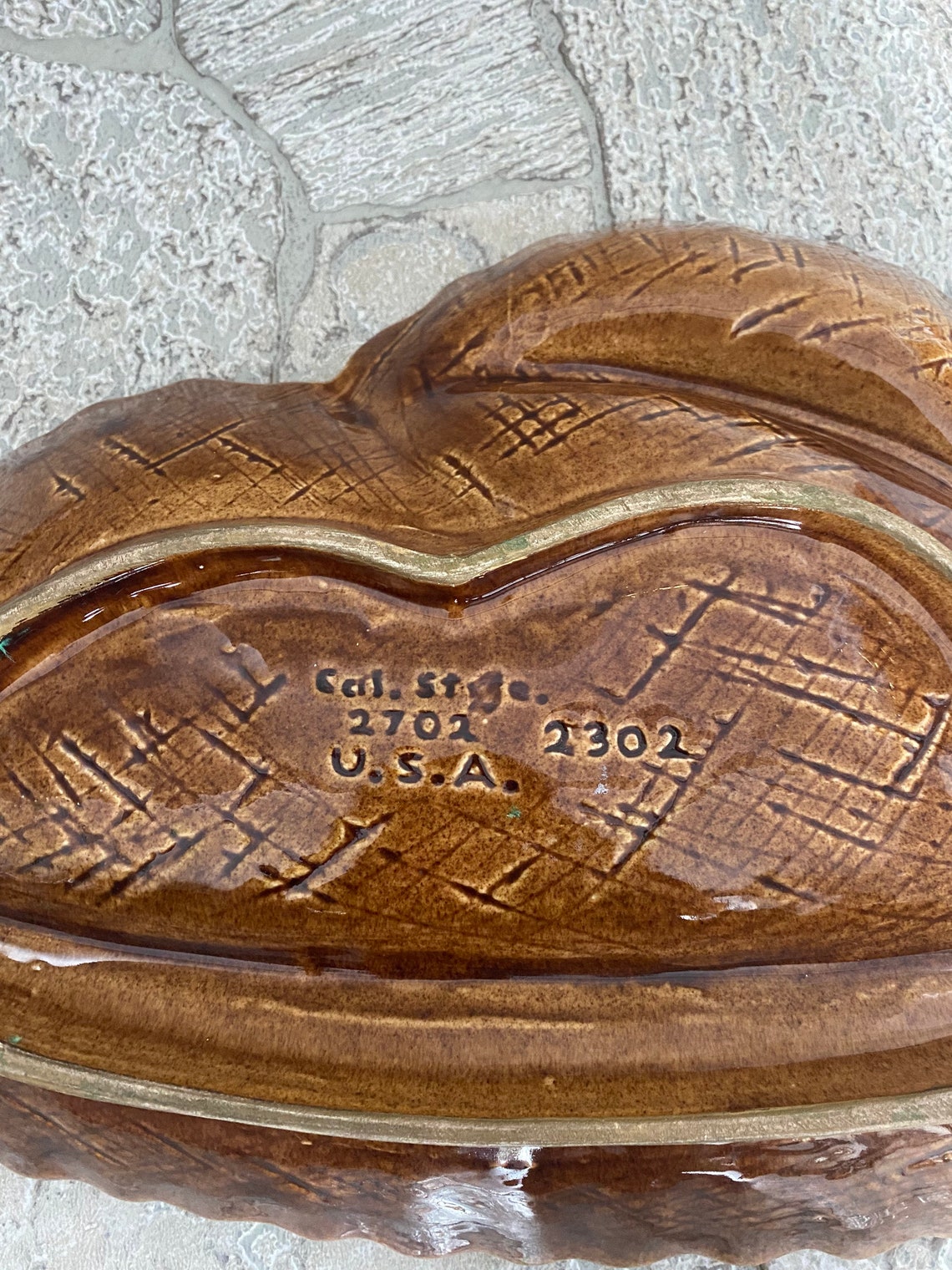 USA Calif Pottery Ashtray/ Vintage Glazed Pottery/Drip Glaze Ashtray ...