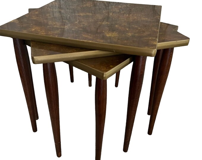 MCM Set of 3 Stacking Tables / Mid Century Danish Style Nesting Tables ...