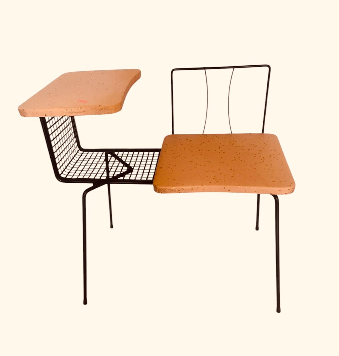 Vintage MCM Gossip / Phone Bench 1950s Atomic Bench Chair - Etsy