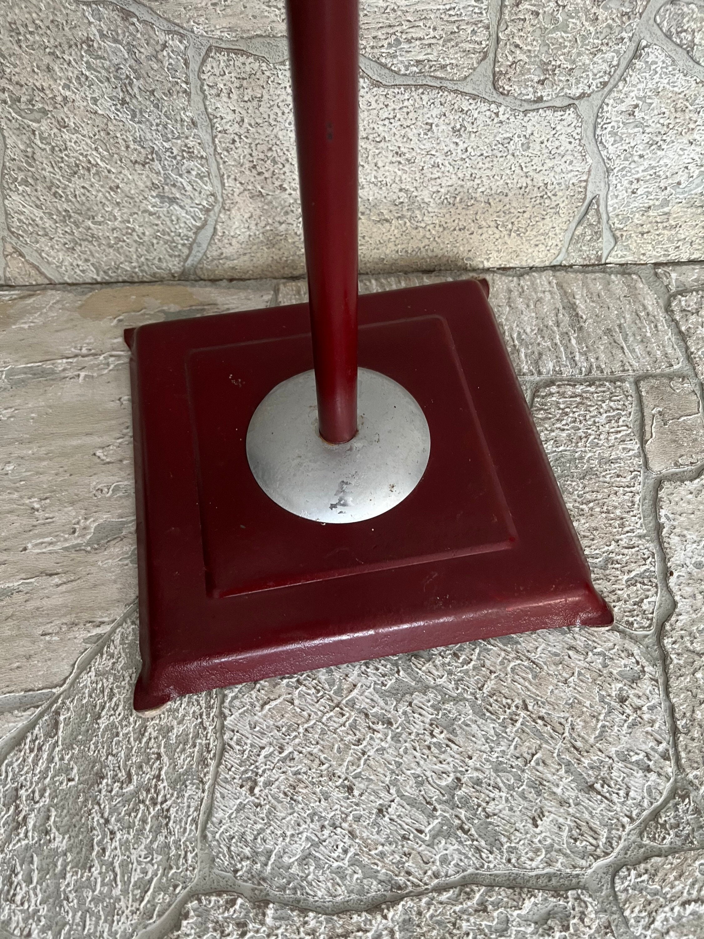 Vintage Antique Crown Bird Cage & Stand / Art Deco Red Iron Bird Cage ...