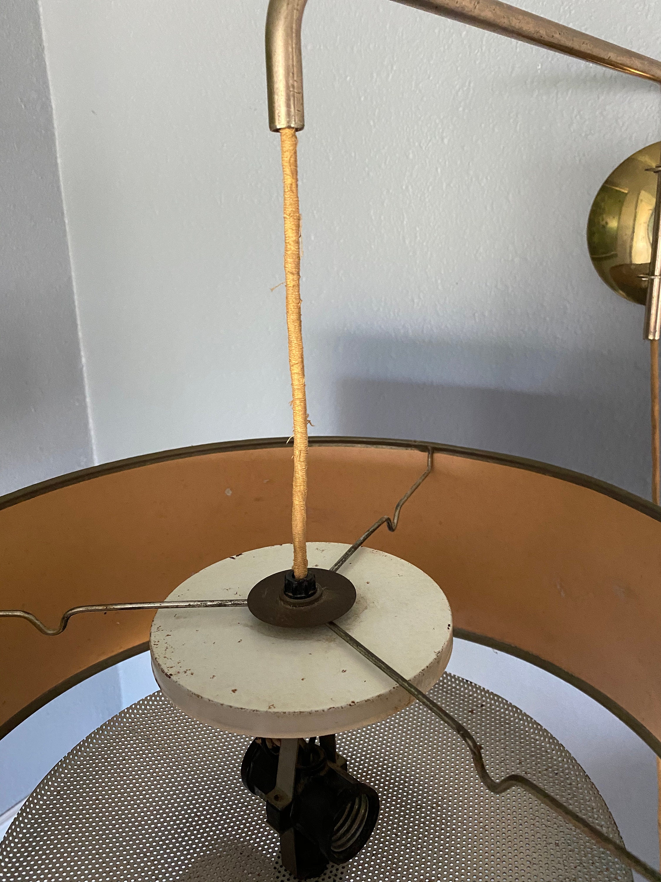 MCM Counterweight Hanging Lamp Mid Century Modern Drum Light Vintage ...