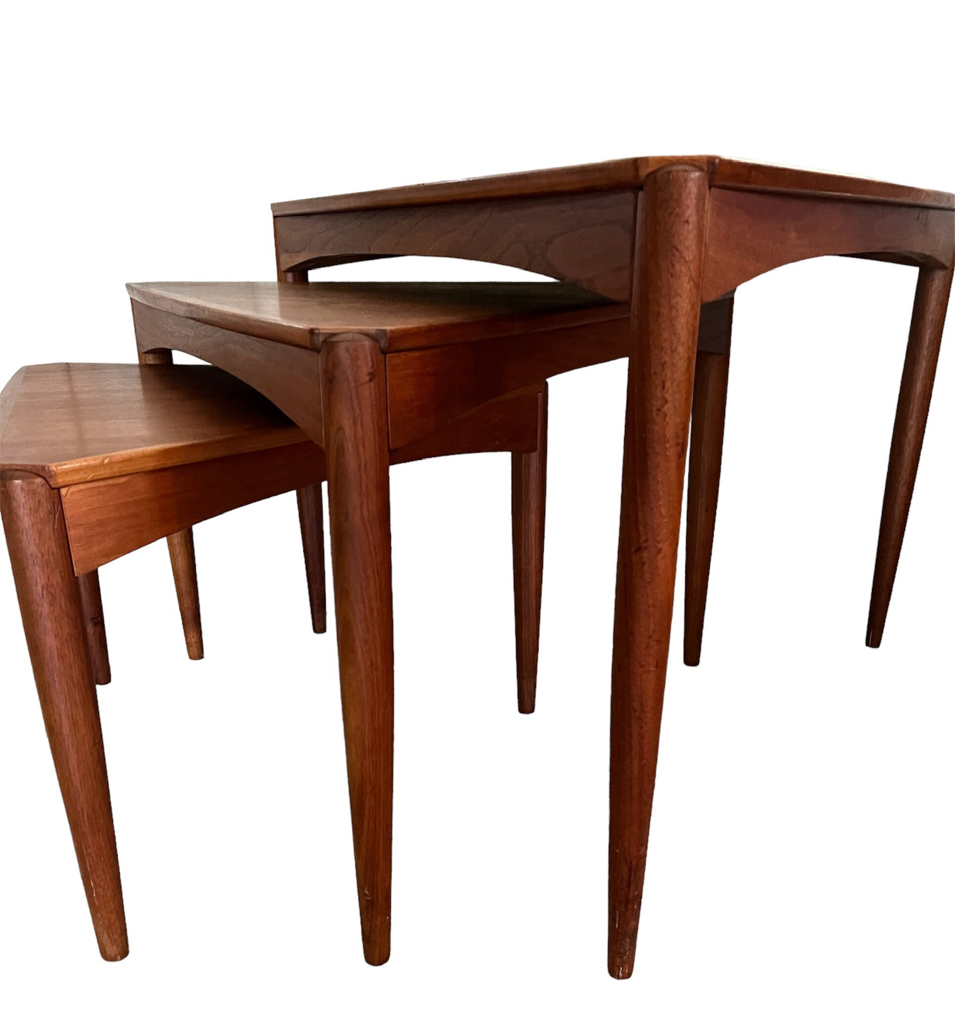 Dux MCM Triangle Teak Nesting Tables/ Mid Century Modern Teak - Etsy