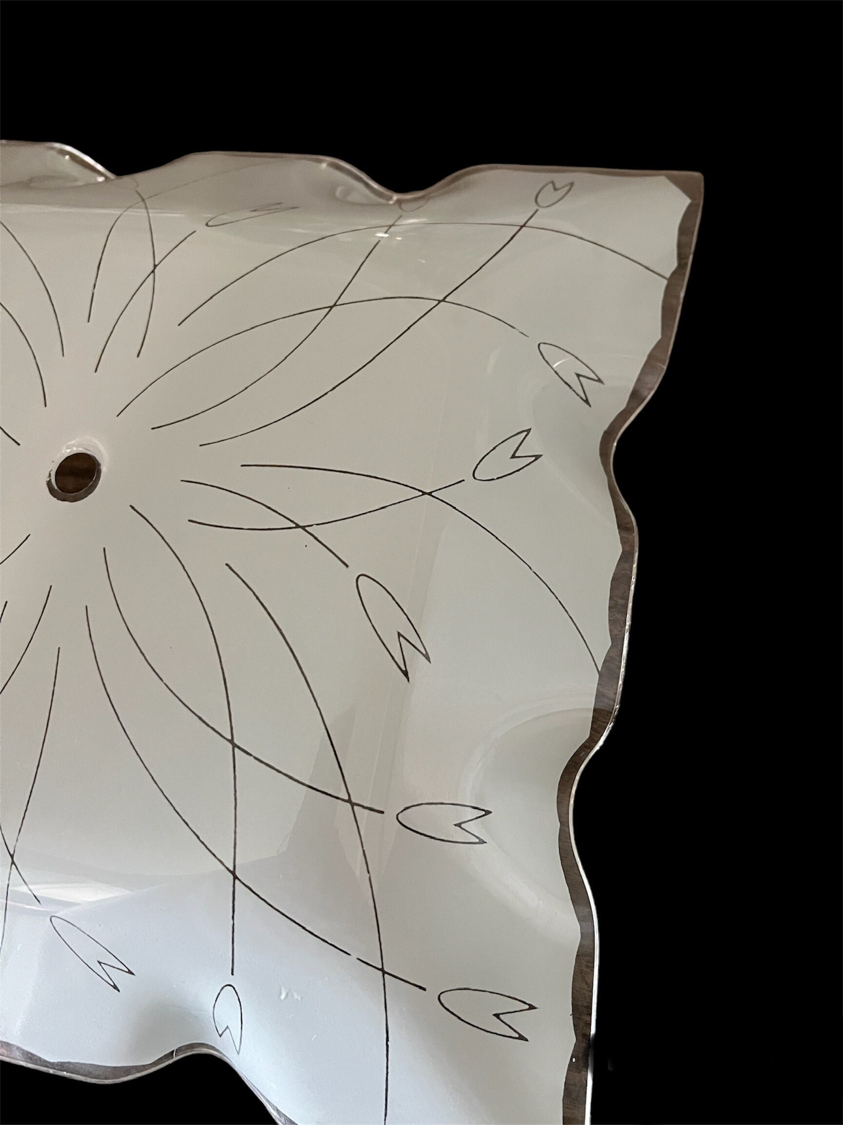Vintage Ceiling Fixture Tulips / Frosted Mid Century Ceiling Light - Etsy