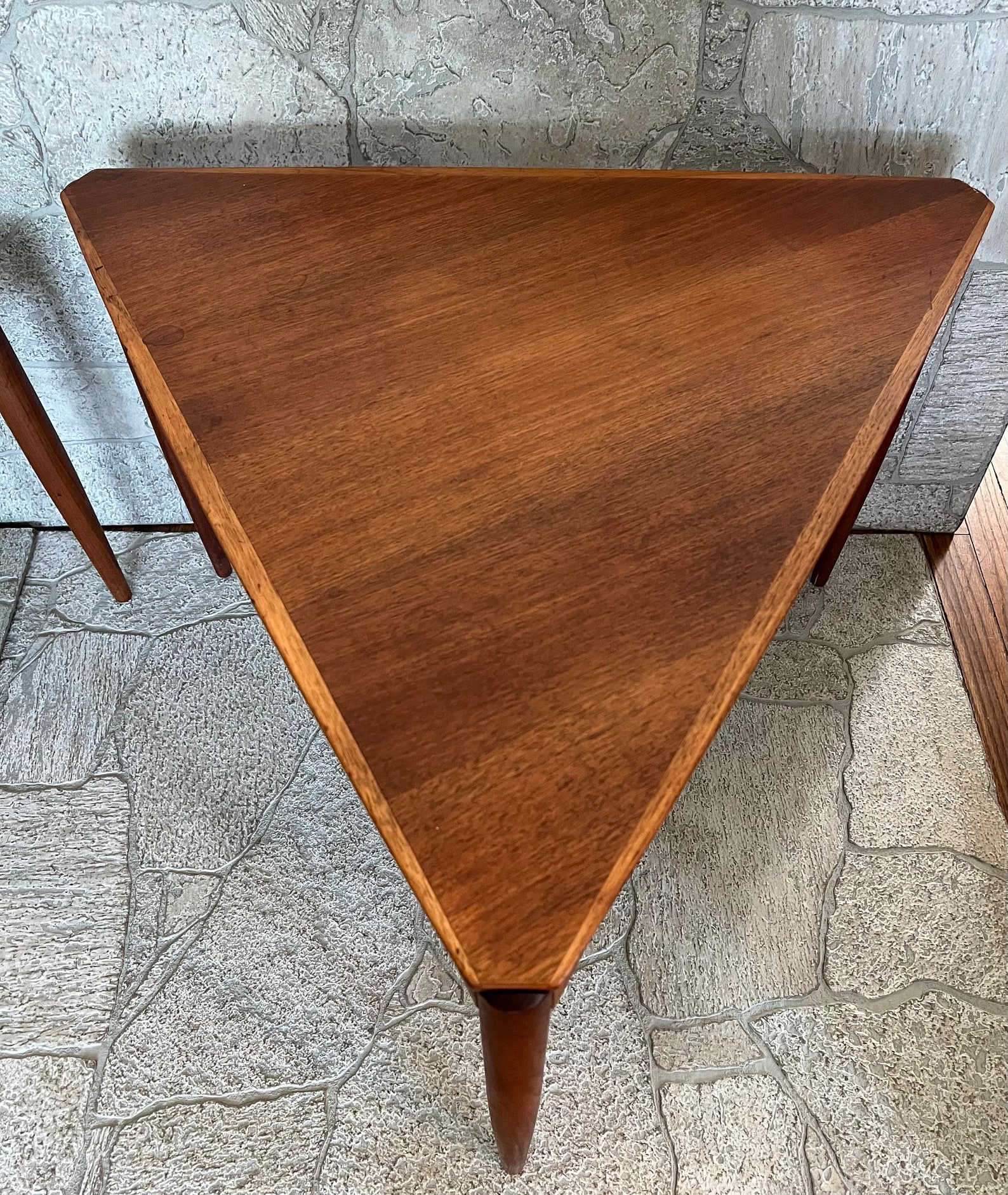 Dux MCM Triangle Teak Nesting Tables/ Mid Century Modern Teak Nesting ...