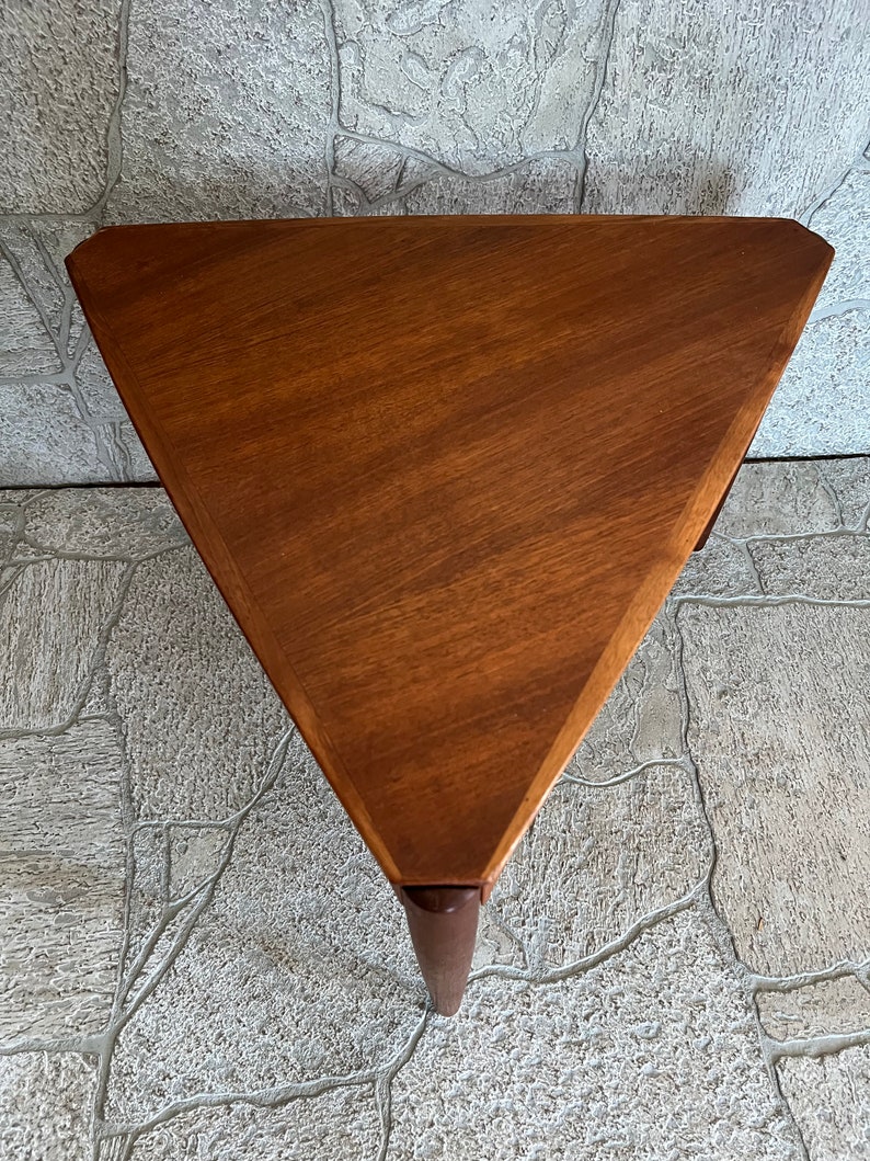 Dux MCM Triangle Teak Nesting Tables/ Mid Century Modern Teak Nesting ...