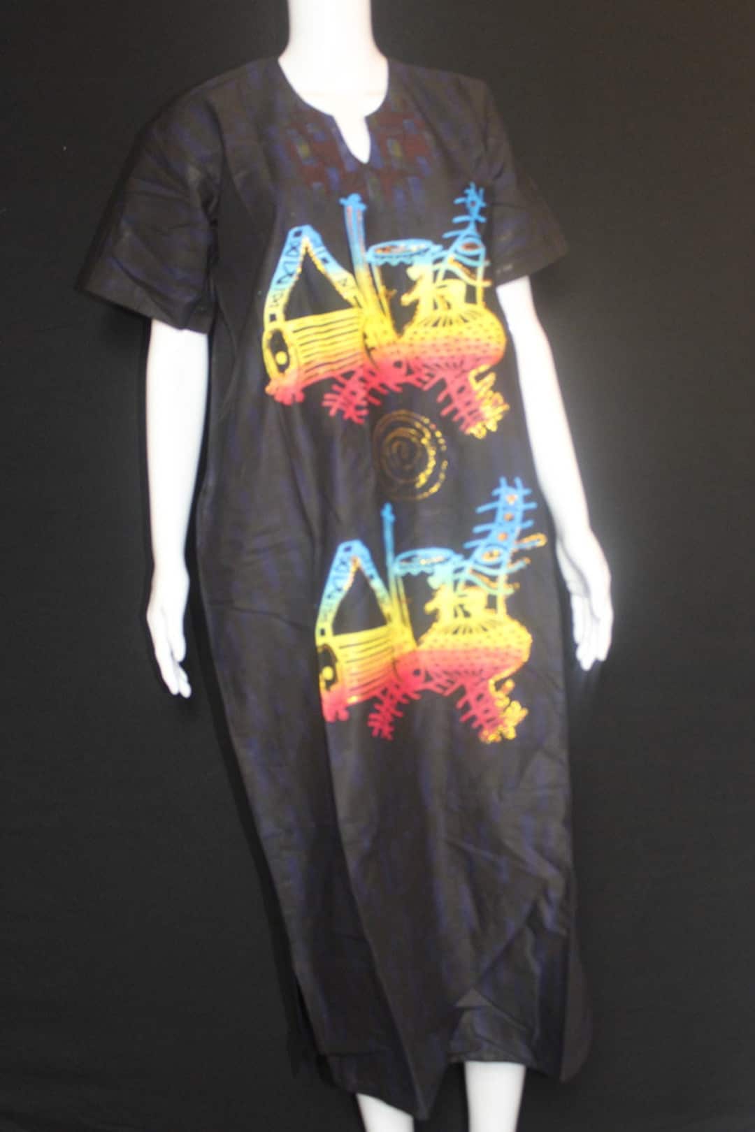 Black Yellow Muti Batik Tie and Dye Bubu (traditional Double Drums ...