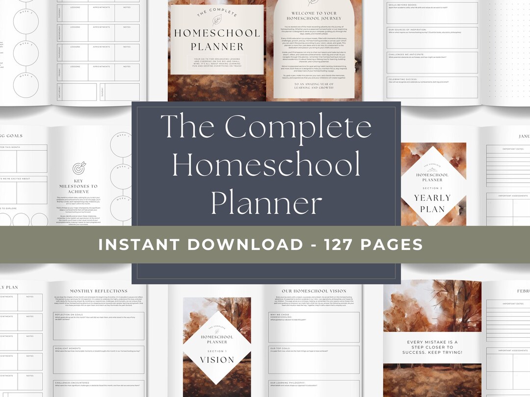 Ultimate Homeschool Planner Elementary, Homeschool Planner Multiple ...