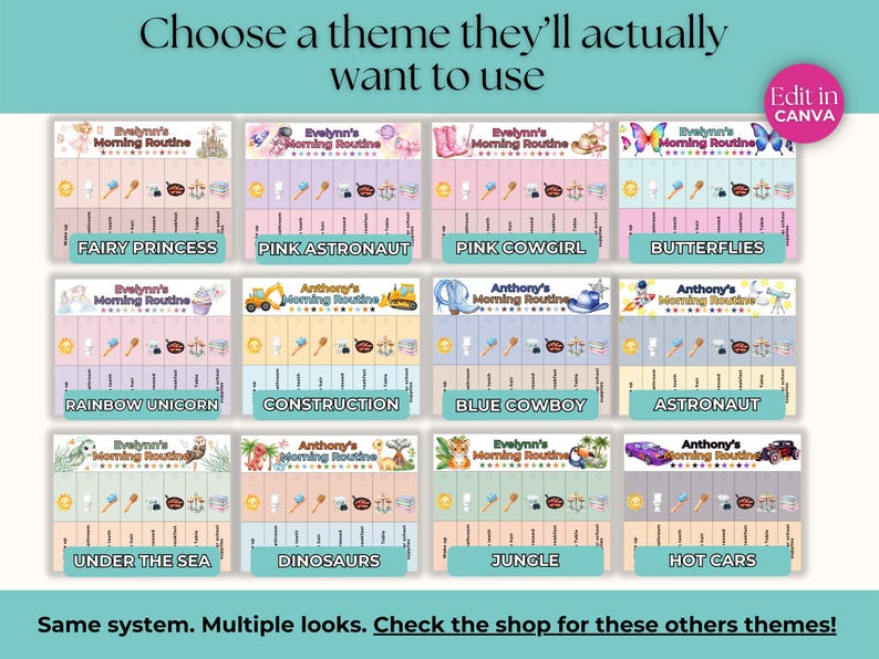 Editable Kids Routine Flip Charts, Toddler Visual Schedule, Butterflies ...
