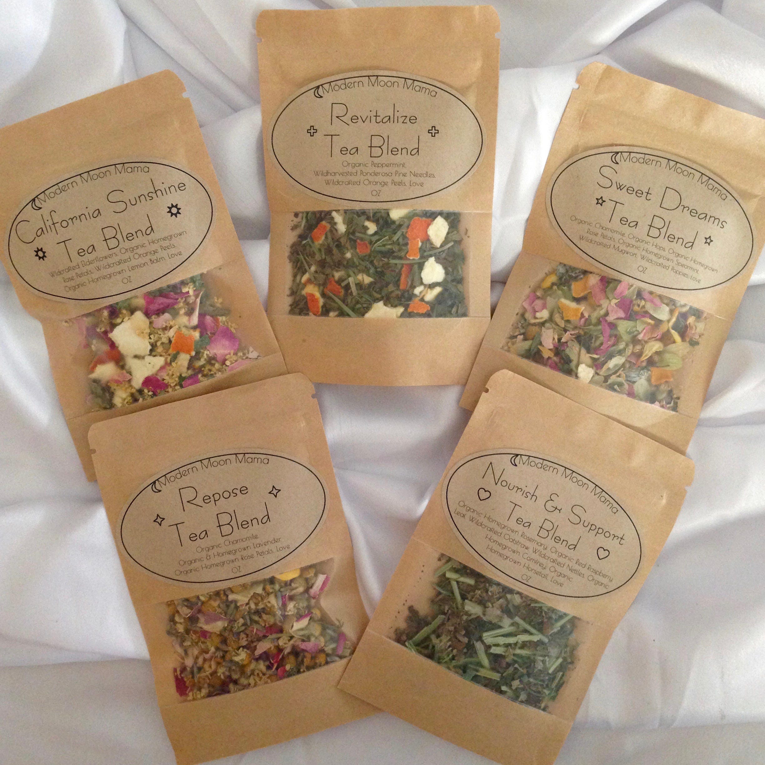 5 Loose Leaf Herbal Tea Sampler Tea Party Favors Care - Etsy